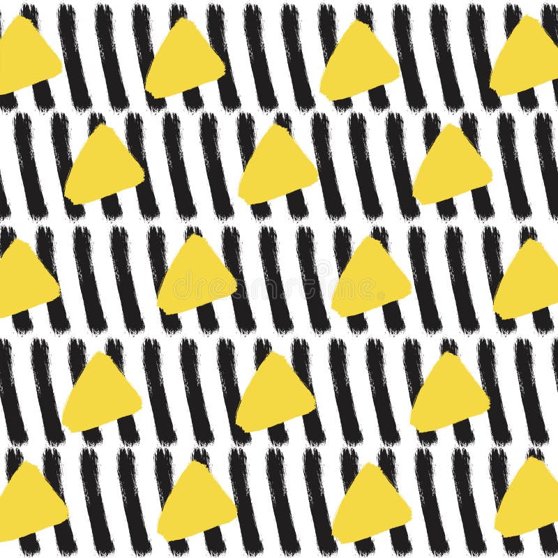Pattern with Hand Drawn Stripes Made with Brush. Stock Illustration ...