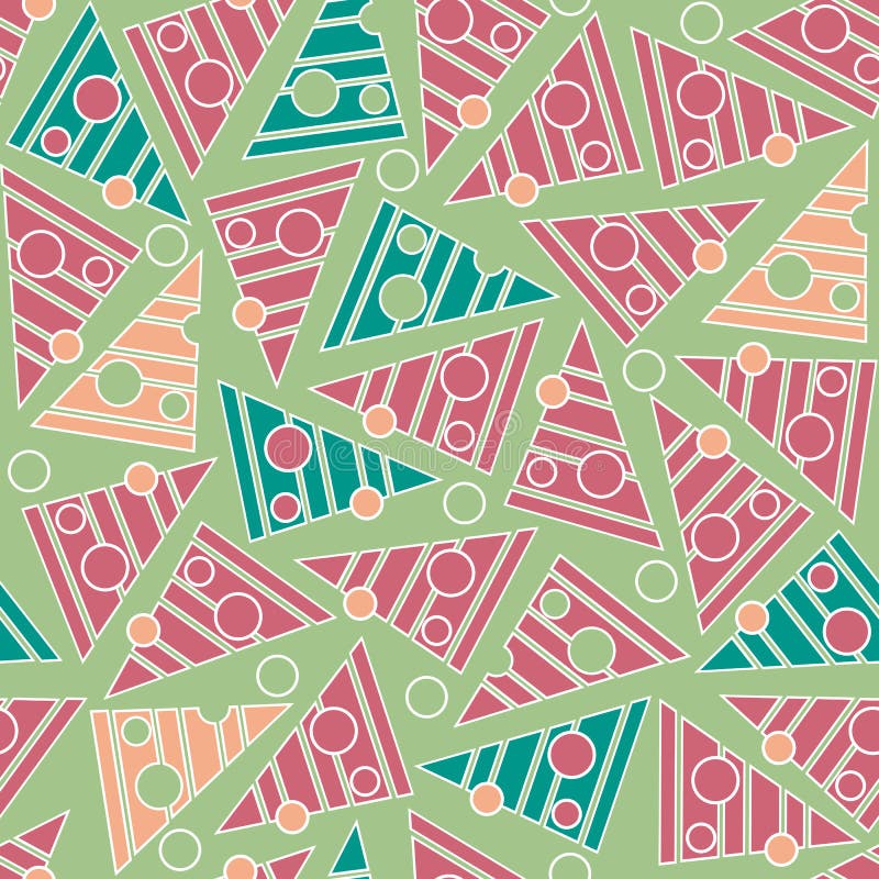 Seamless Vector Pattern with Striped Triangles Stock Vector ...