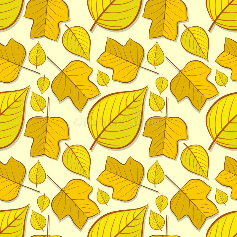 Pattern with Tulip Poplar and Linden Leaves. Stock Vector ...