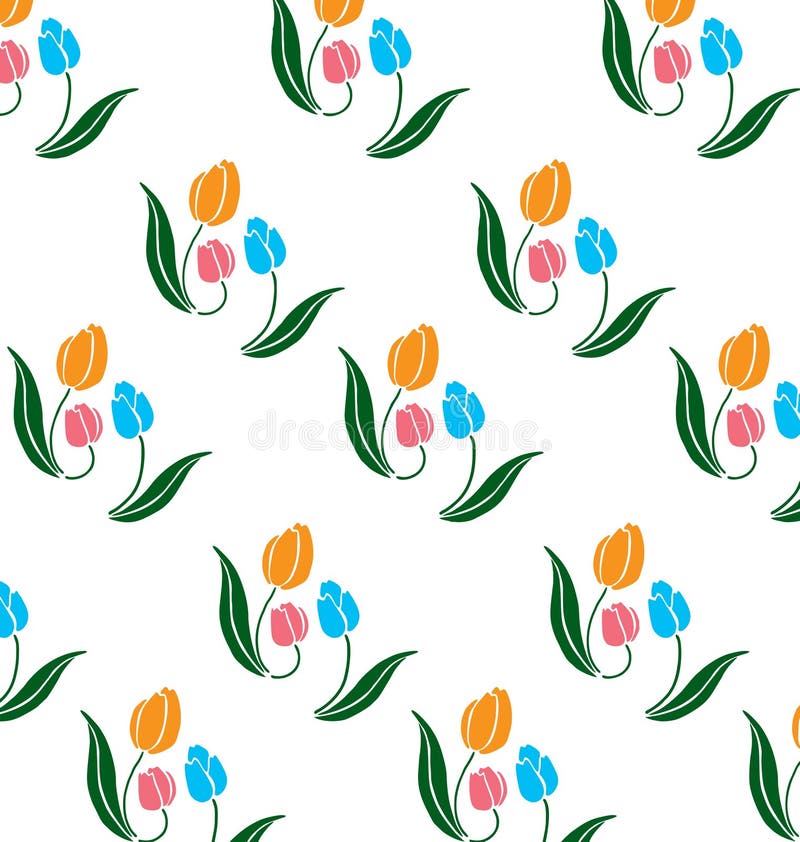 Pattern of tulips stock illustration. Illustration of styling - 56568876