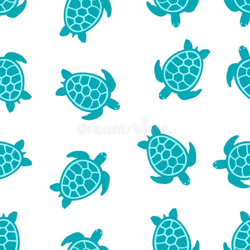 Pattern with Turquoise Turtles Stock Vector - Illustration of animal ...