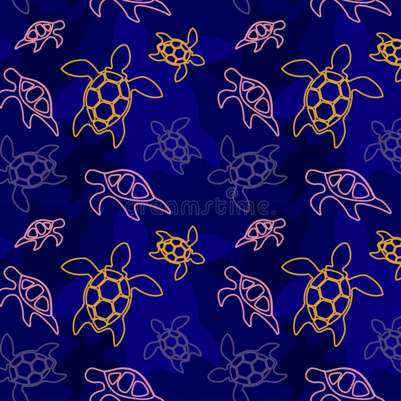 Pattern with turtle stock vector. Illustration of cartoon - 159989894