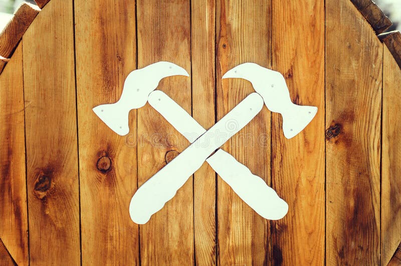 Two hammers stock photo. Image of white, used, brown - 25838526