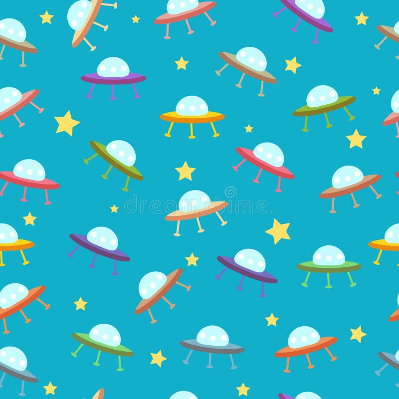 Pattern with UFO stock vector. Illustration of packaging - 50471601