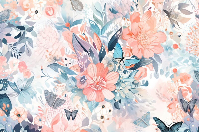 Pattern Using Watercolor Techniques, with a Dreamy and Ethereal Feel ...