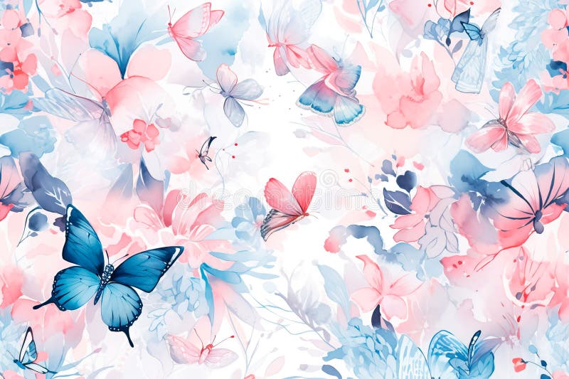 Pattern Using Watercolor Techniques, with a Dreamy and Ethereal Feel ...