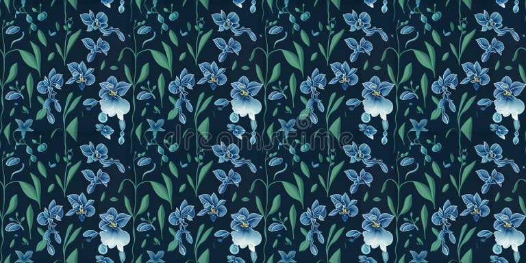 Pattern Vase Elegant Hybrid Orchids White Background Clipart Seamless ...