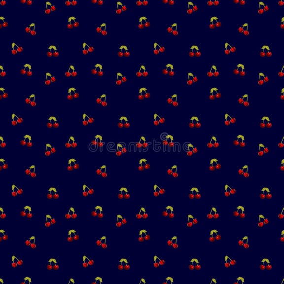 Pattern Vector Drawing of Cherries Stock Illustration - Illustration of ...