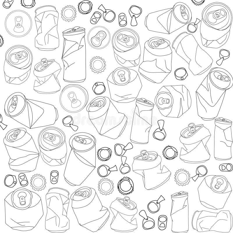 Pattern Vector Illustration of Metal Used Cans Stock Vector ...