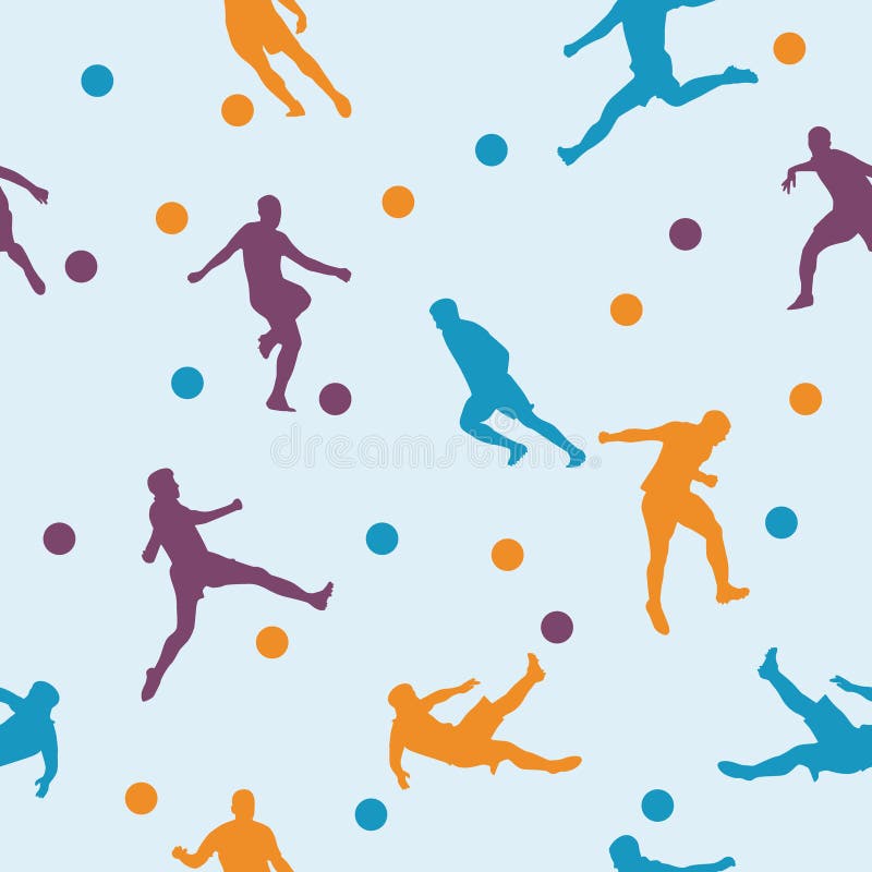 Set of Vector Illustrations of Soccer Players with the Ball in ...