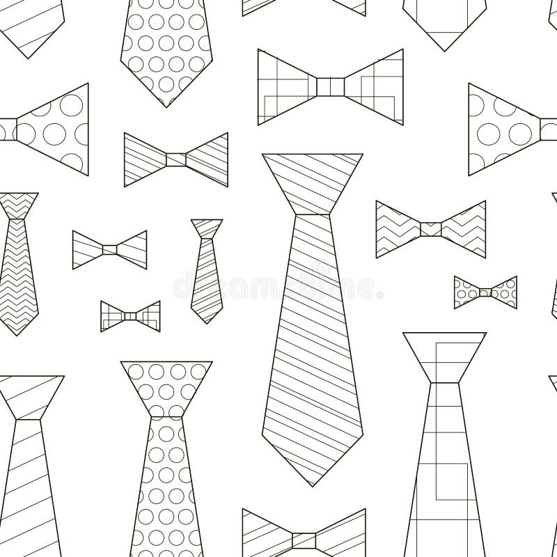 Pattern of Vector Ties and Bow Ties Stock Vector - Illustration of ...