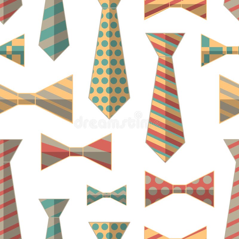 Pattern of Vector Ties and Bow Ties Stock Vector - Illustration of male ...