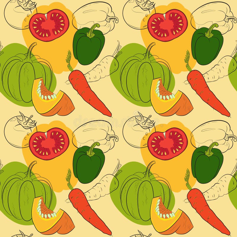 Pattern with vegetables stock vector. Illustration of pattern - 53219479