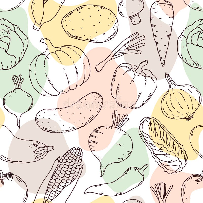 Pattern with vegetables stock vector. Illustration of collection ...