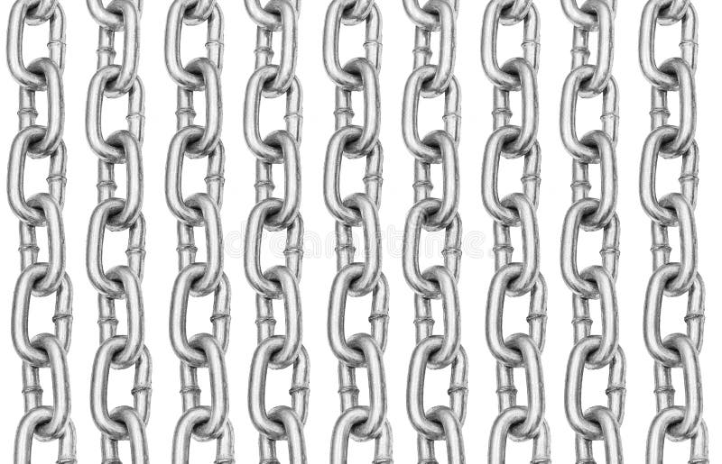 Pattern of Vertical Metal Chains Isolated on White Background. Metal ...