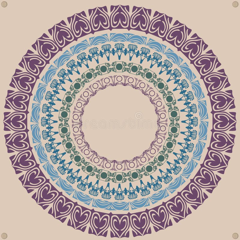 Pattern Vintage Circle Frame Stock Vector - Illustration of fillet ...