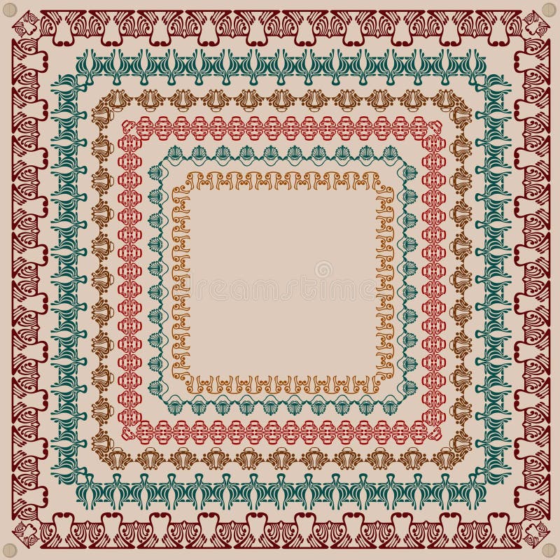 Pattern Vintage Square Old Frame Stock Vector - Illustration of gold ...