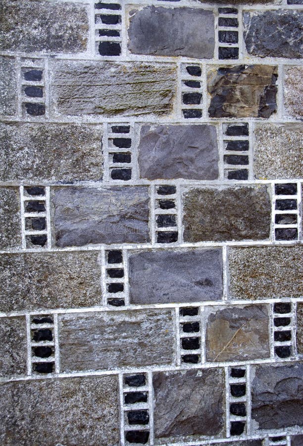 Pattern on a Wall Made Block and Small Blocks. Stock Image - Image of ...