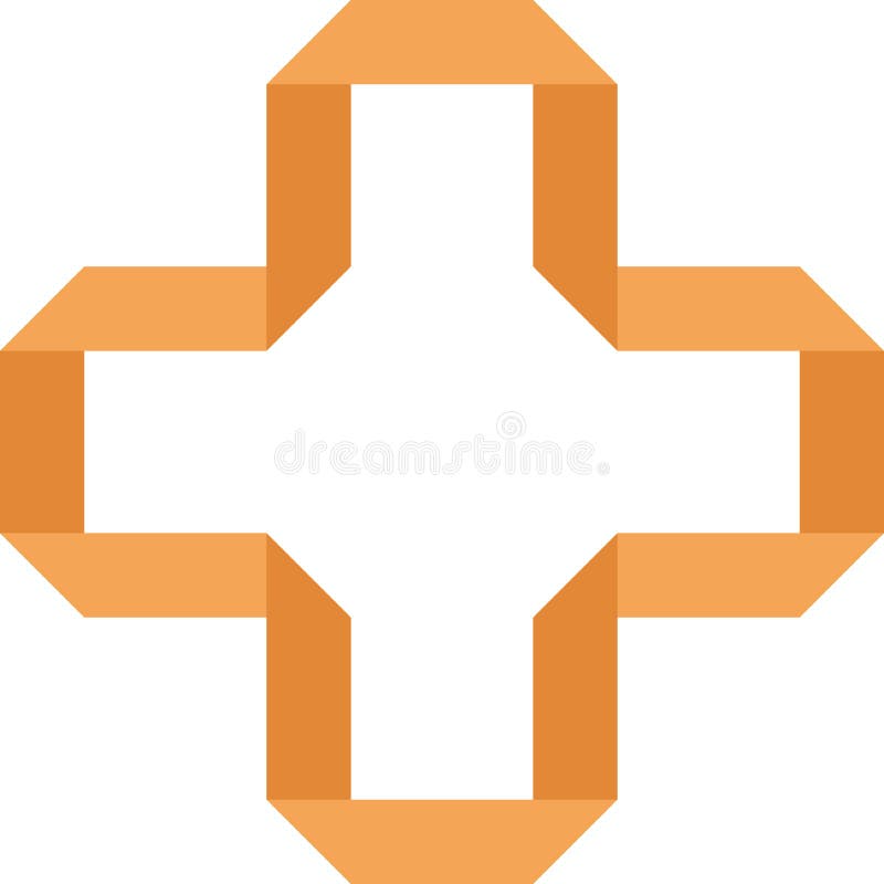 Orange Cross on a White Background Stock Vector - Illustration of ...