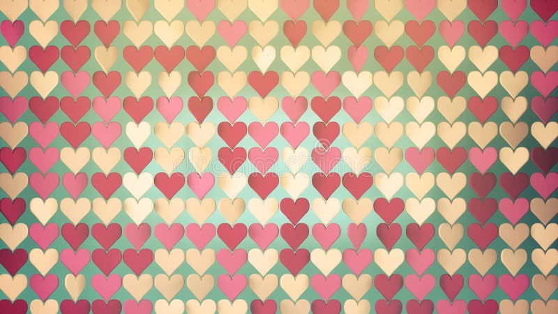 Pattern of Warm Colors 3D Hearts Romantic Concept Stock Illustration ...