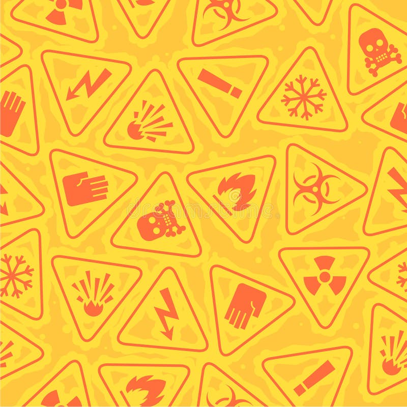 Pattern Warning Signs of Danger Stock Vector - Illustration of debris ...