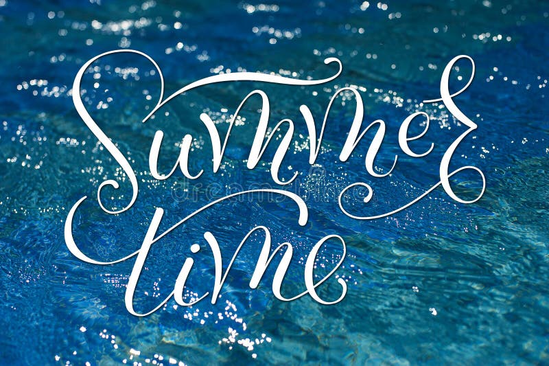Pattern Water Texture in a Swimming Pool and Words Summer Time Stock ...