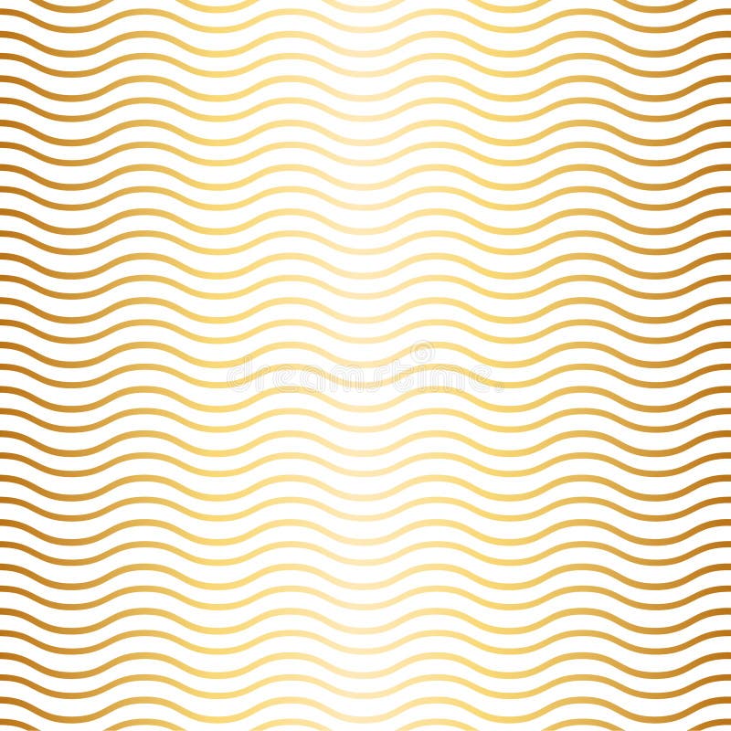 Pattern with Waves Gold Gradient and White Background. Stock Vector ...