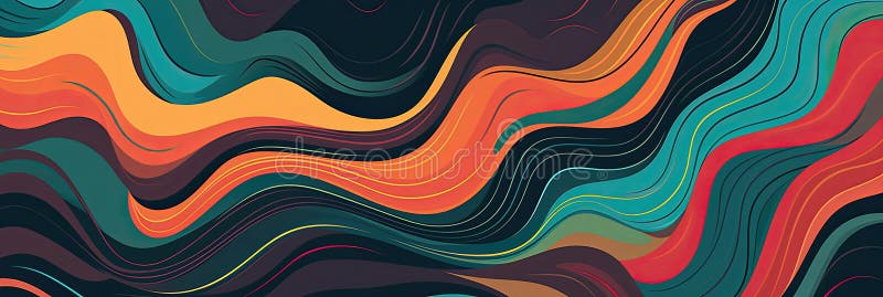 A Pattern of Wavy, Abstract Shapes in Various Colors Background ...