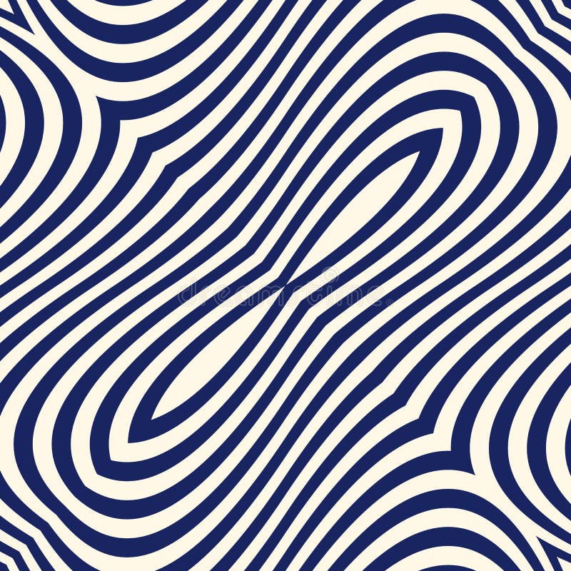 Pattern with Wavy Geometric Ornament. Navy Color Abstract Background ...
