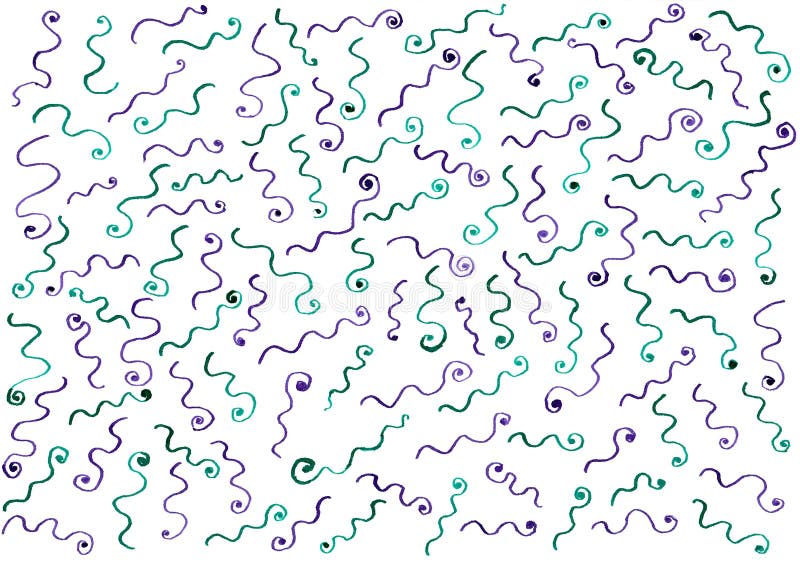 Pattern of Wavy Lines Twisting in a Spiral. Purple and Turquoise Colors ...