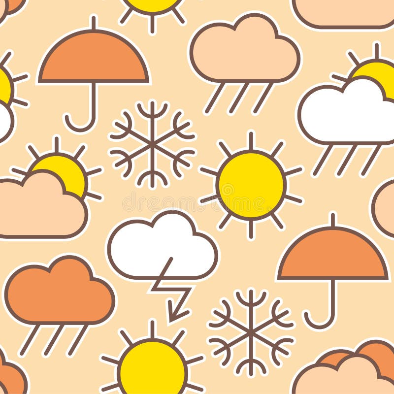 Vintage Weather Symbols Seamless Stock Illustrations – 92 Vintage ...