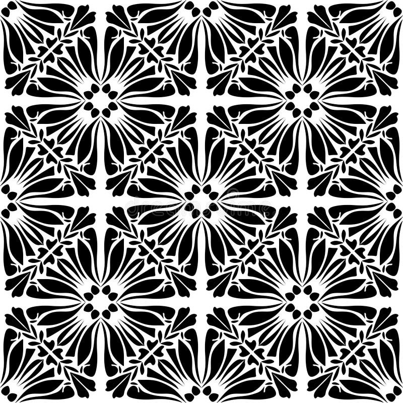 Vector Black and White Seamless Pattern Design Stock Vector ...