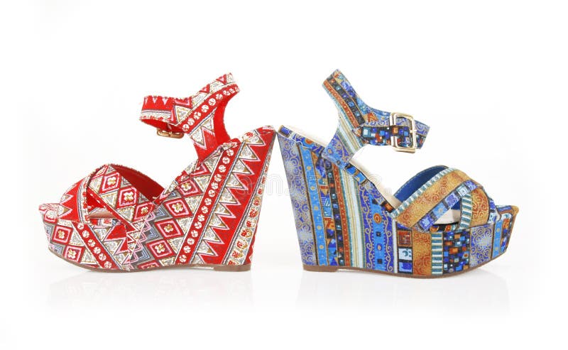 Pattern wedge shoes stock photo. Image of gorgeous, ladies - 23470044