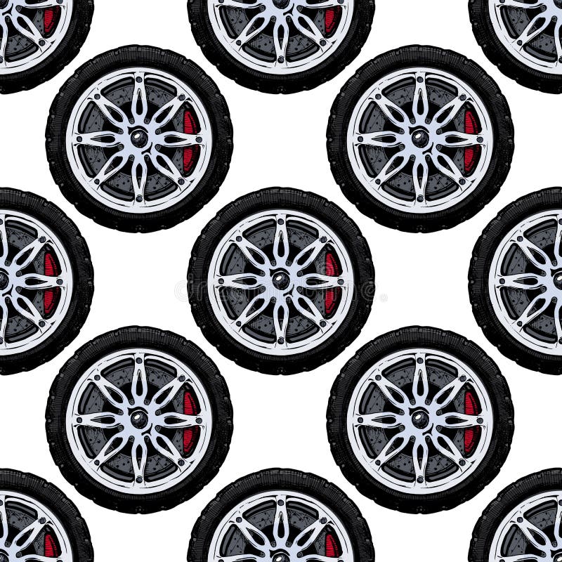 Pattern with Wheel stock vector. Illustration of rubber - 166108149