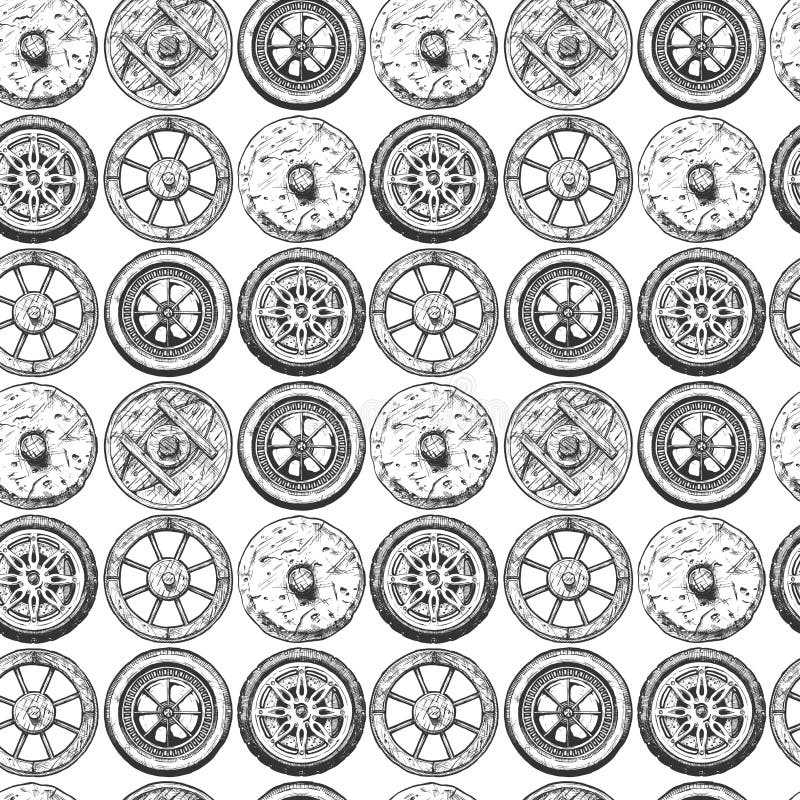Pattern with Wheel stock vector. Illustration of history - 166107921