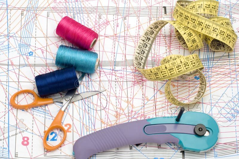 Sew tool with pattern stock image. Image of thread, cloth - 4184529