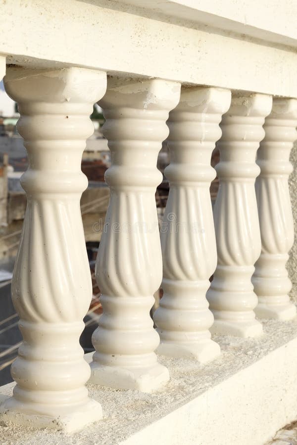 Pattern of White Balusters. Architectural Elements of Stairs and ...