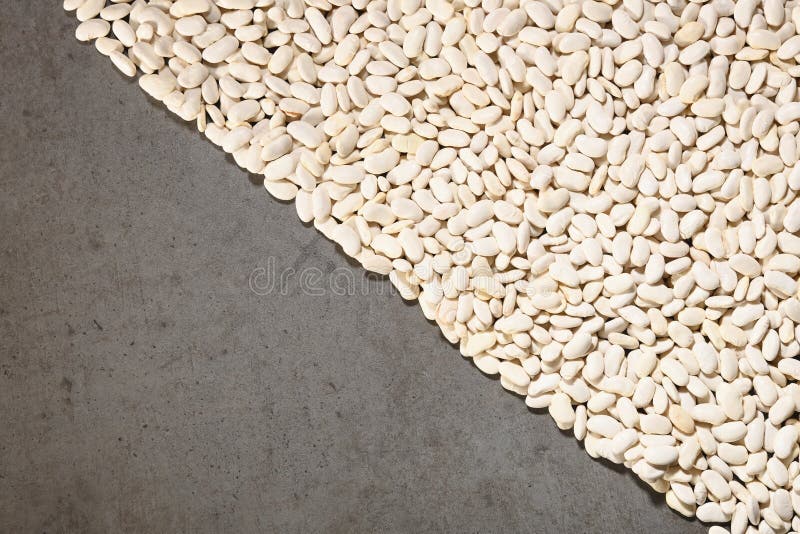 Pattern with White Beans on Grey Background. Stock Photo - Image of ...
