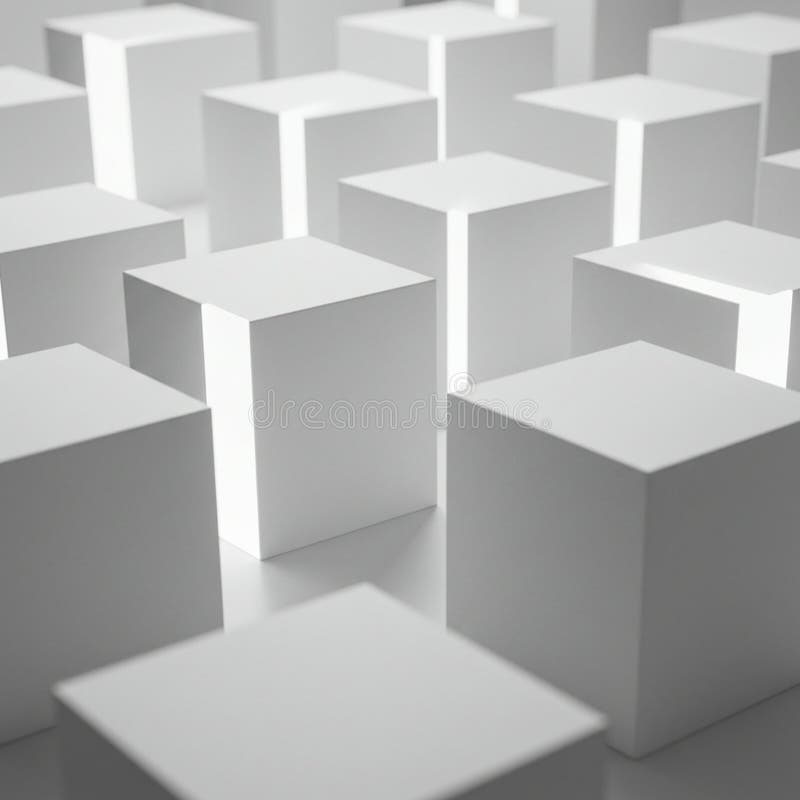 A Pattern of White Cubes Arranged in a Grid-like Formation, Casting ...
