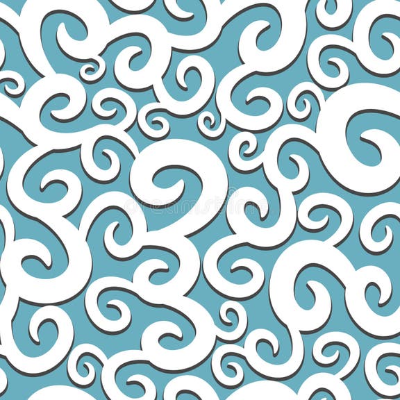 Pattern with white curls stock vector. Illustration of seamless - 53926977