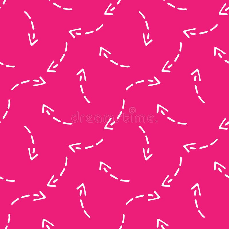 A Pattern of White Dash Arrows on Pink. a Seamless Pattern of ...