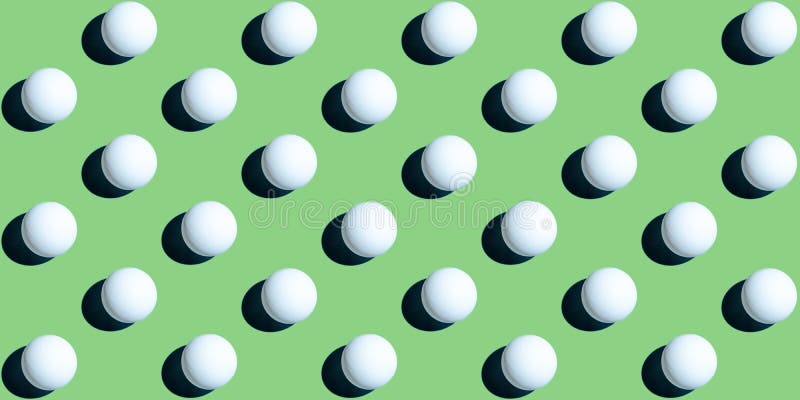 A Pattern of White Ping Pong Balls As Spheres Isolated on Uniform Blue ...