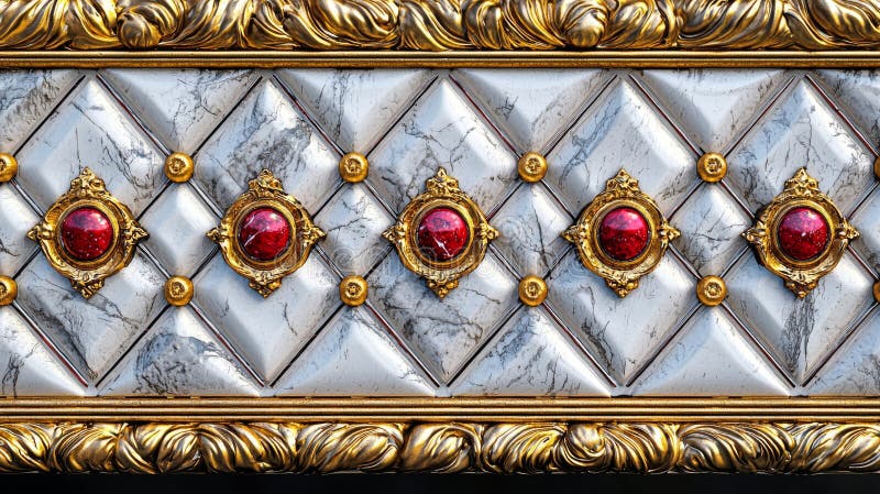 This Pattern of White, Red, and Gold Diamond Tiles is Luxurious and ...