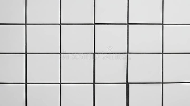 Pattern of White Square Tiles with Dark Grey Grout for Interior Design ...