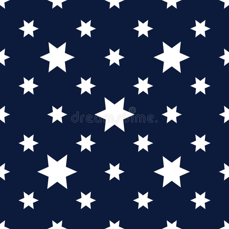 Pattern of White Stars on Blue Background Stock Vector - Illustration ...