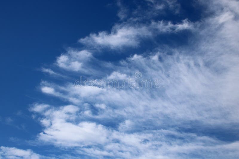 Pattern of White Wispy Clouds in Blue Sky Stock Photo - Image of shapes ...