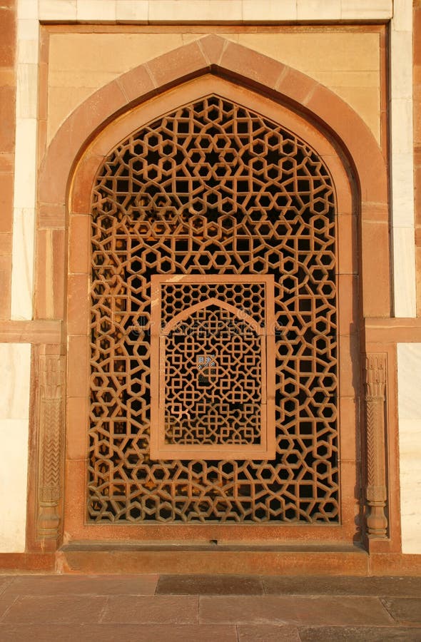 Pattern Window at Humayun Tomb, Delhi Stock Photo - Image of arch ...
