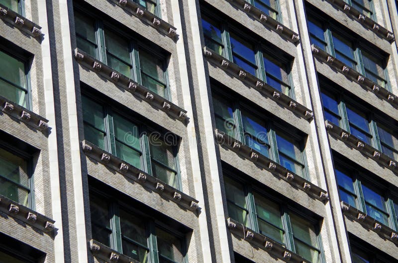 Pattern of Windows on Nyc Building Stock Image - Image of structure ...