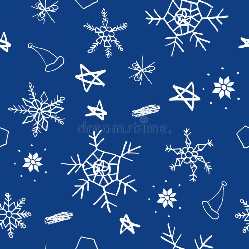 Pattern with Winter Elements, and Snowflakes Stock Vector ...