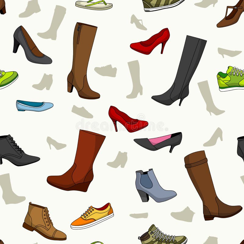 Pattern with women shoes stock vector. Illustration of pumps - 70027736